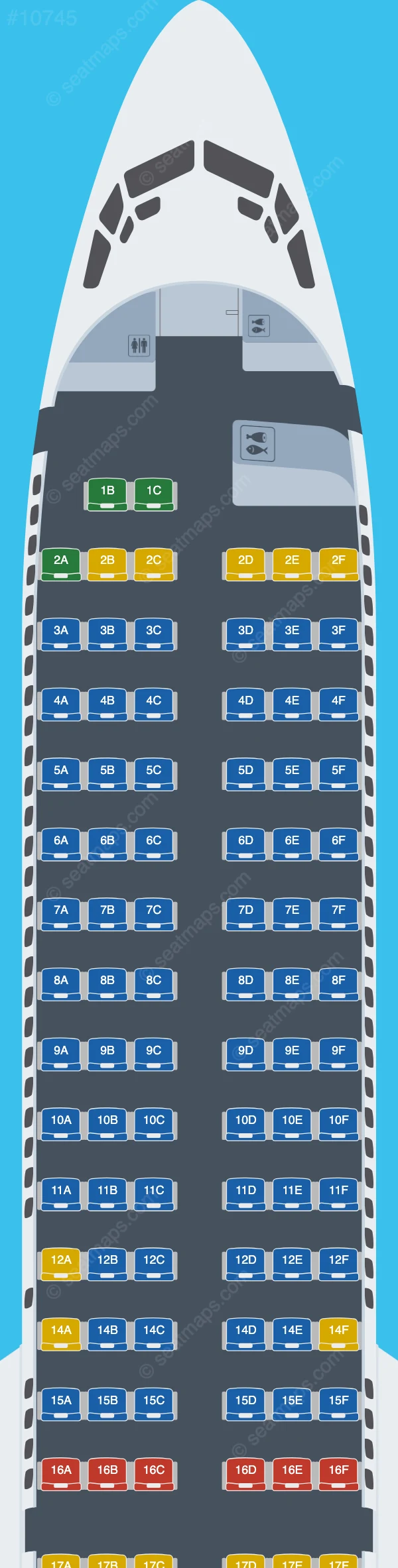 Seat Map Of Ryanair Boeing 737 MAX 8 Aircraft